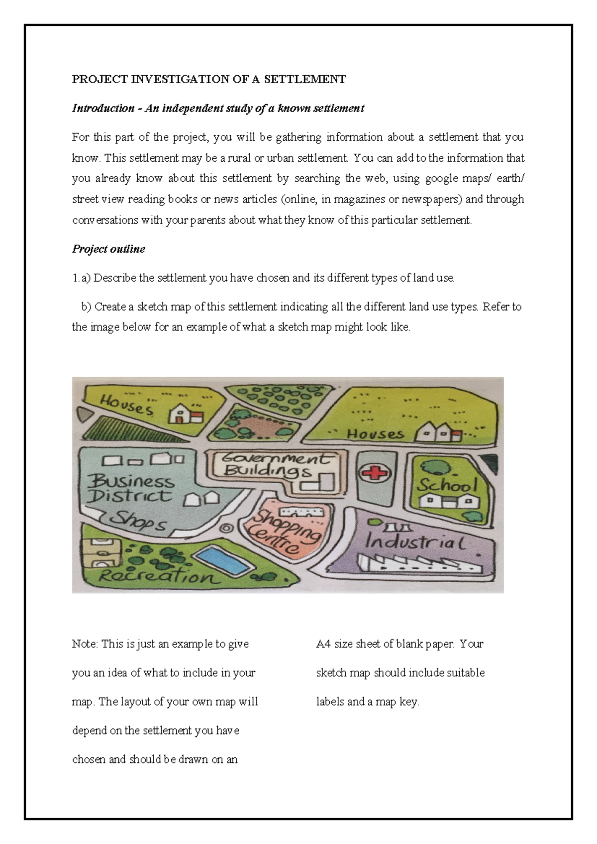 Project Investigation of a Settlement (Course Code: 08) - Studocu