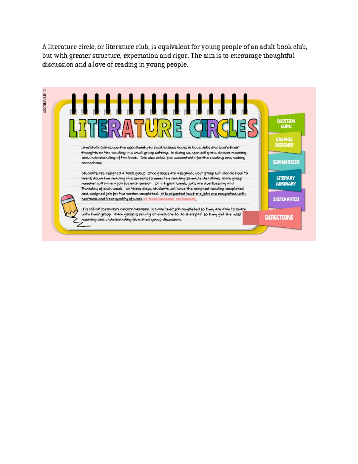 Literature Circle - Supplementary reference material - 21st Century ...
