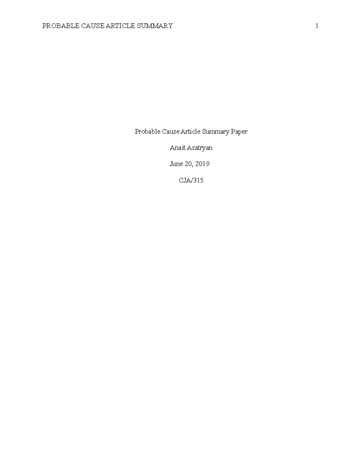 WEEK 3 Probable Cause Article Summary - Probable Cause Article Summary ...