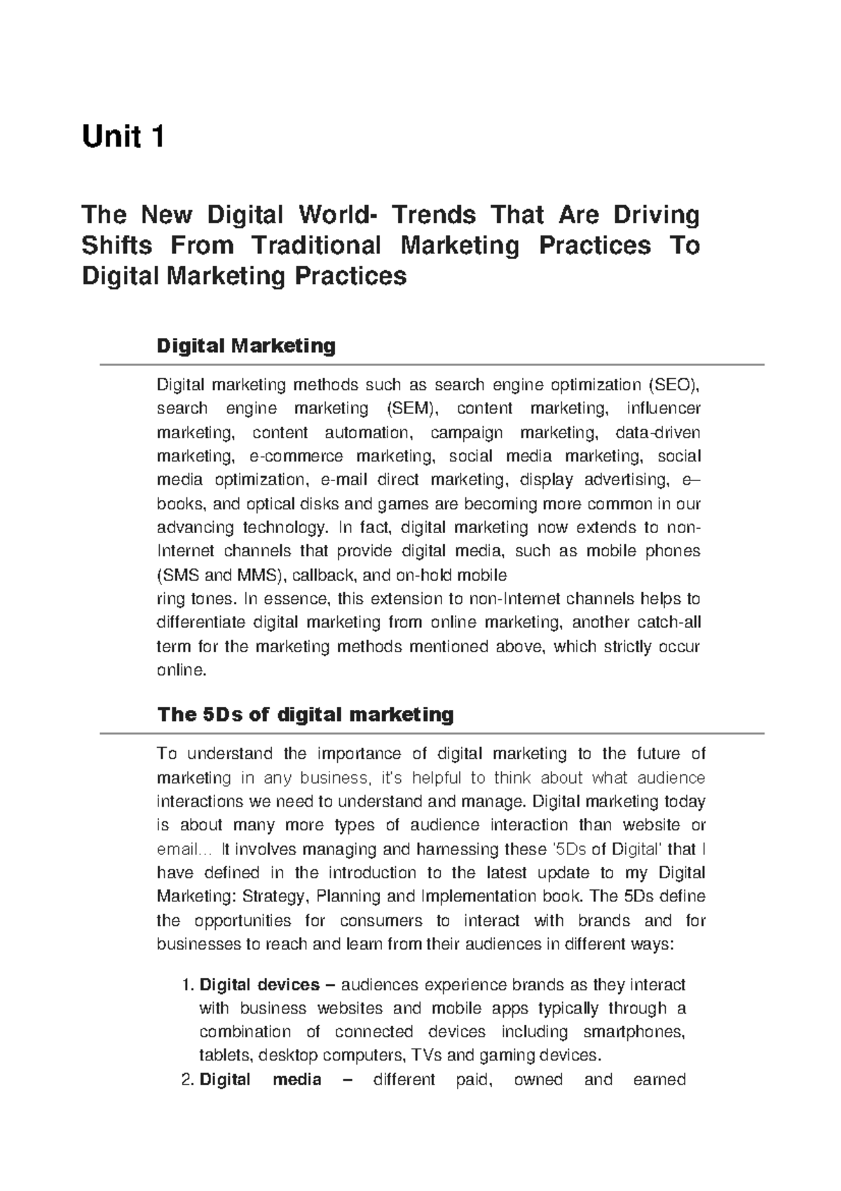 Unit 1 & 2 DSMM Notes: Digital Marketing Trends & Social Media ...