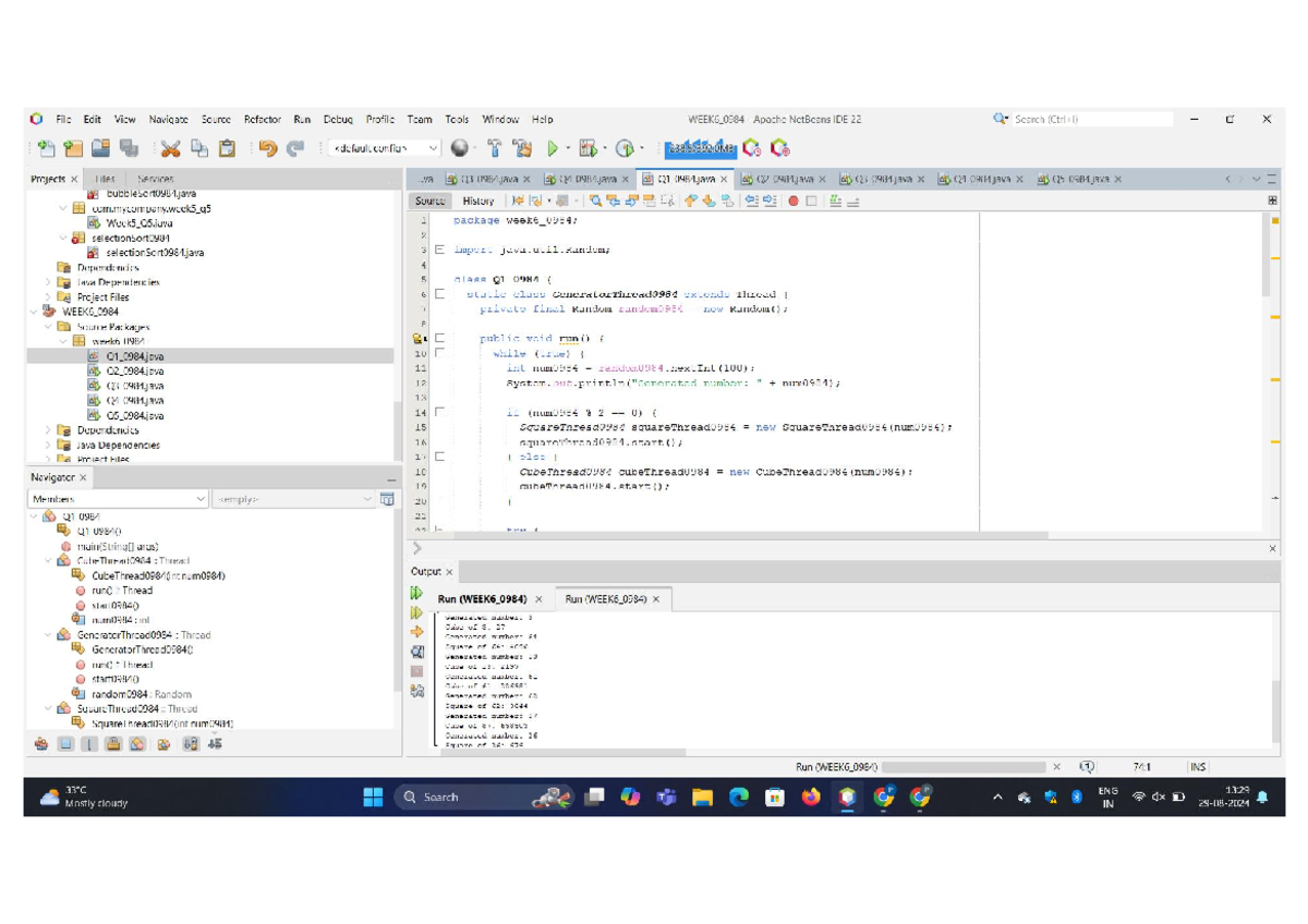 WEEK6 APP RA2311003010984 - o File Edit View Navigate Source Refactor Run Debug Profile Team ...