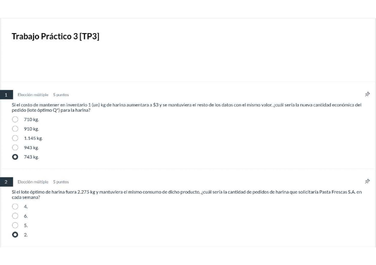 Logística - TP3: Ejercicios de Elección Múltiple sobre Inventarios ...