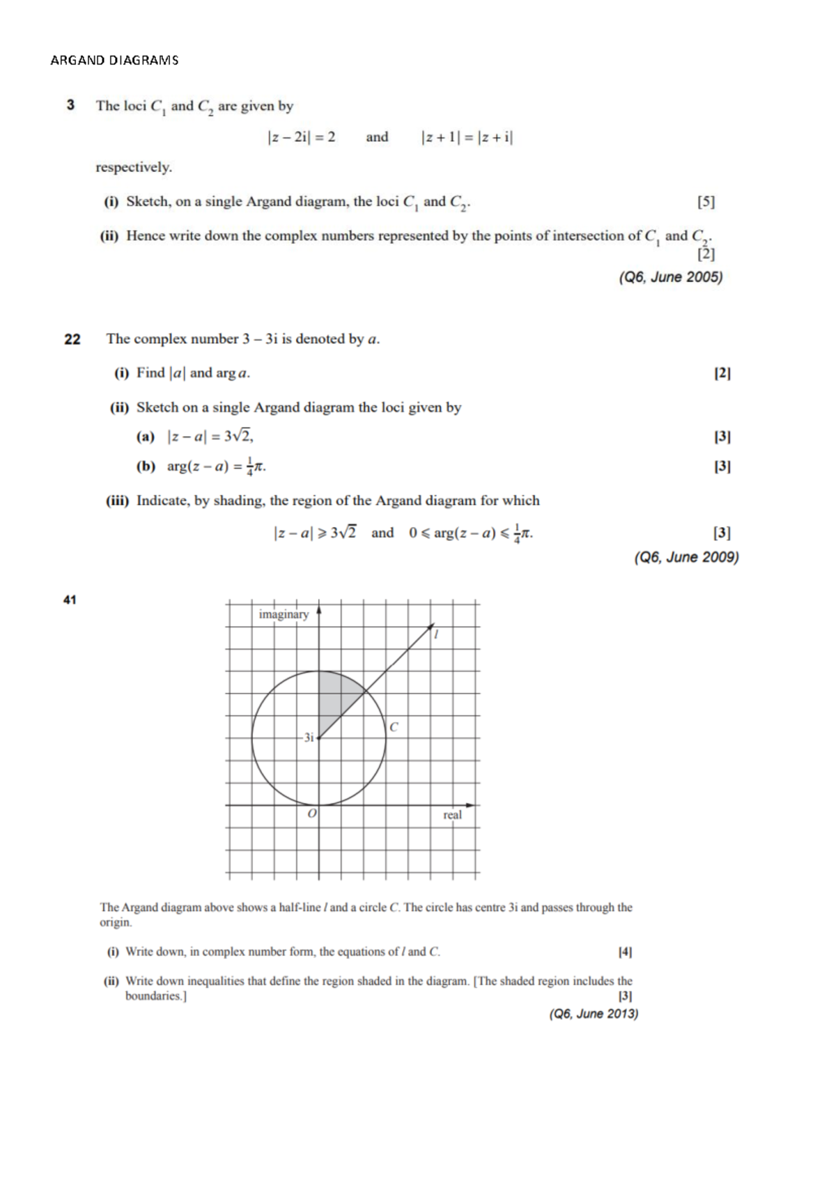 AS Ch2 Practice Questions on Argand Diagrams and Complex Numbers - Studocu