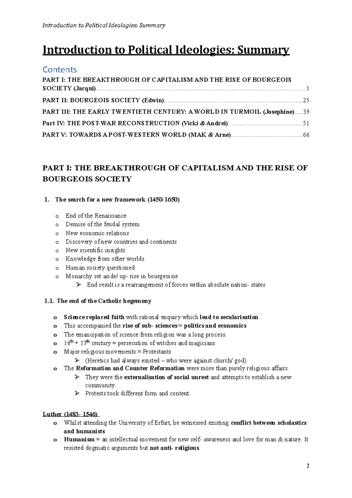 Introduction-to-Political-Ideologies Summary - Introduction to ...