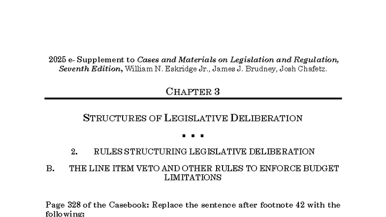 CSB - 2025 Supplement: Legislative Deliberation & Case Studies - Studocu