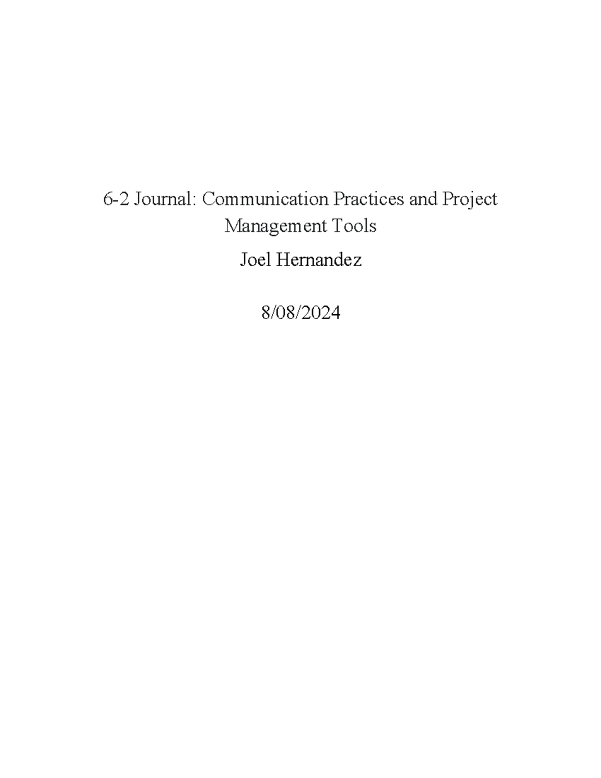 Journal on Communication Practices in Project Management - Studocu