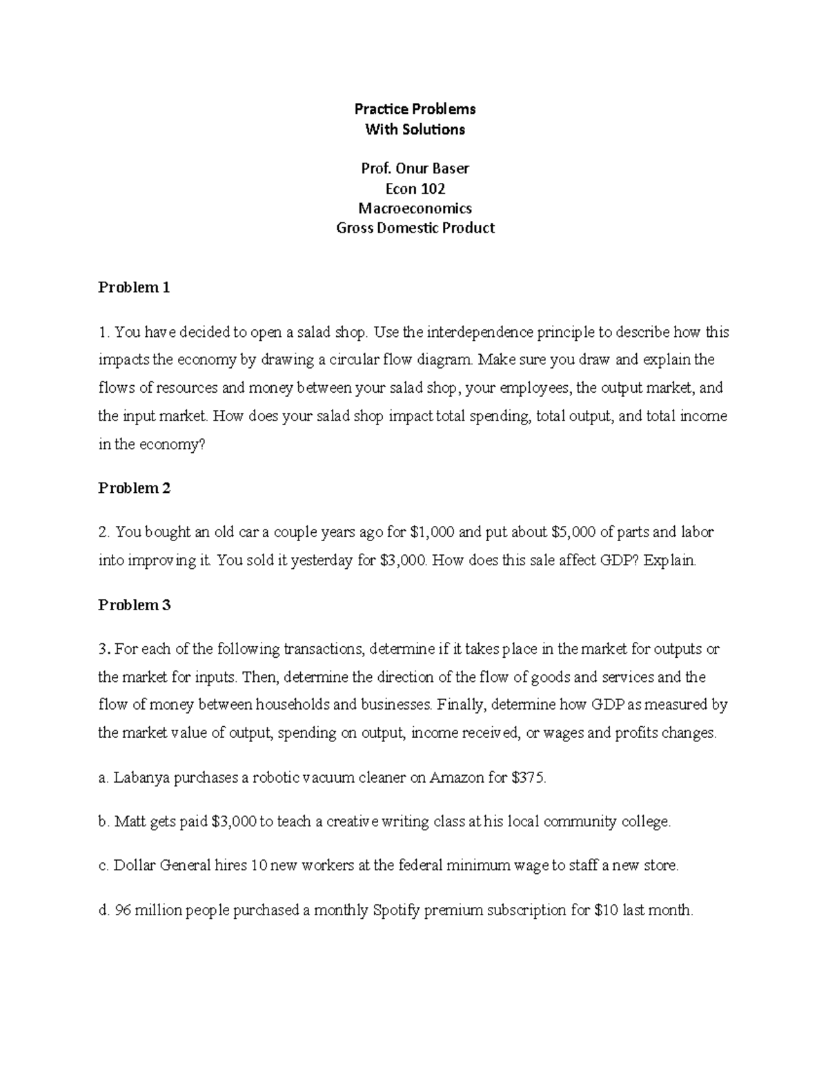Econ 102 Midterm Practice Problems with Solutions - Studocu