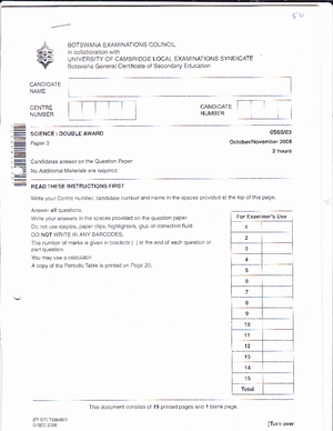 SDA Revision KIT - Past papers - 1 BOTSWANA EXAMINATIONS COUNCIL ...