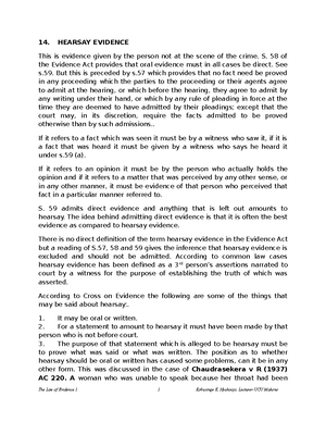 Evidence II - EVIDENCE II DOCUMENTARY EVIDENCE This involves the ...