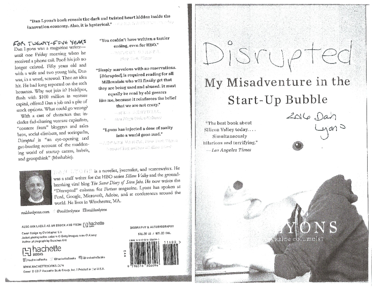 Disrupted: Insights and Reflections from Dan Lyons' Work - book reveals ...