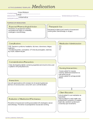 2022 ATI Medication Template- Oxycodone - ACTIVE LEARNING TEMPLATES ...