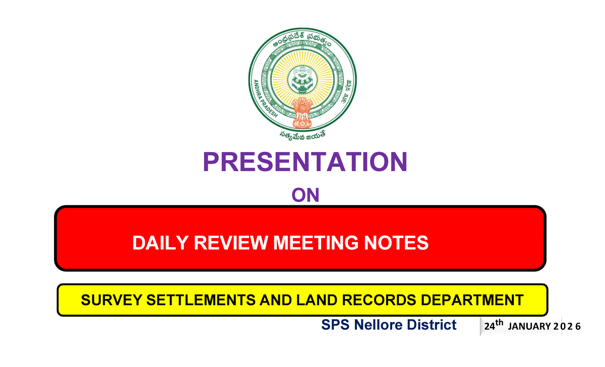 Daily Review Meeting Notes - Settlements & Land Records (SPS) 24th Jan ...