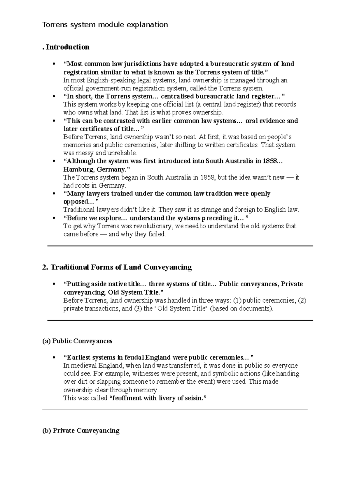 Torrens System Module Explanation: Property Law Insights (LAW 202 ...