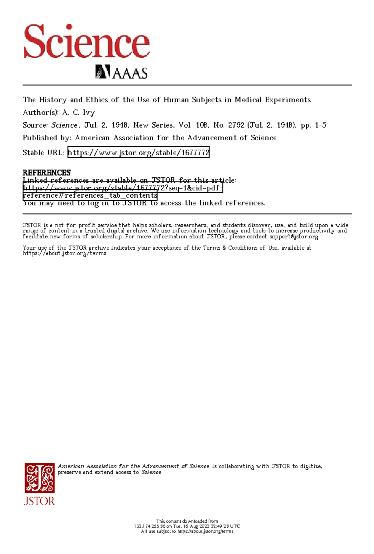 The Ethics of Human Experimentation: Historical Context and ...
