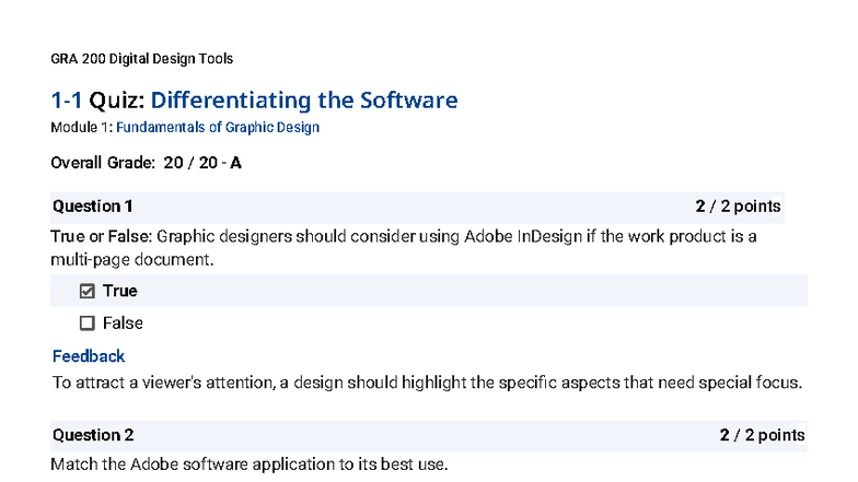 GRA 200 Digital Design Tools Quiz: Software Differentiation Final - Studocu
