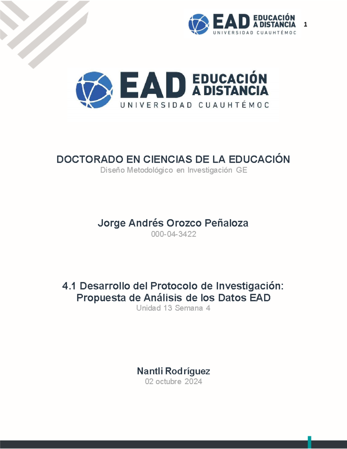 4.1 Protocolo de Investigación: Análisis de Datos en Educación EAD ...