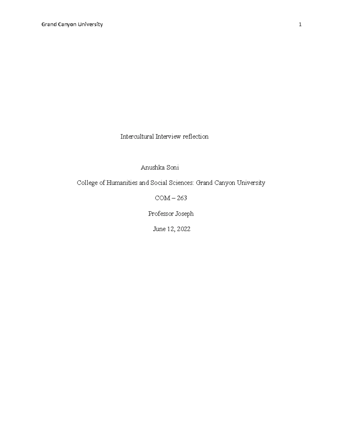 COM-263: Intercultural Interview Reflection on Japanese Culture - Studocu