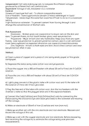 Biology - Practical 10 - Research task Maggot response to stimuli - The ...