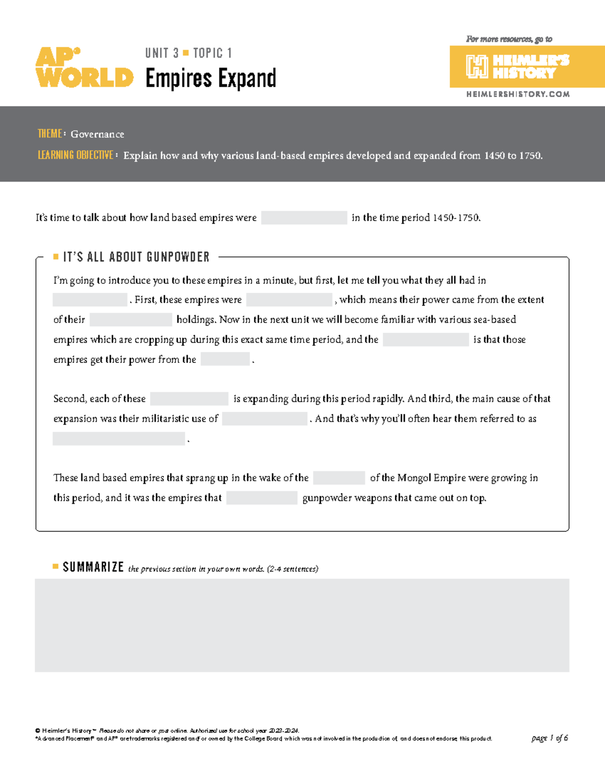 AP World Unit 3 Topic 1 Noteguide - Empires Expand I’m going to ...
