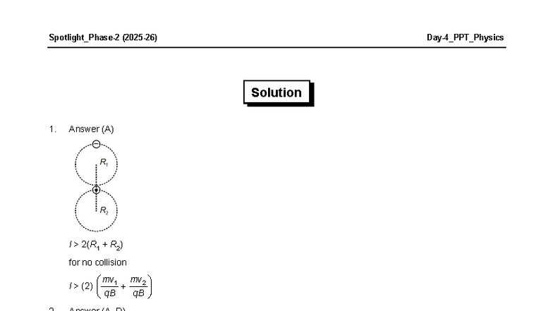 Spotlight_Phase-2 (2025-26) Day-4 Physics PPT Solutions - Studocu