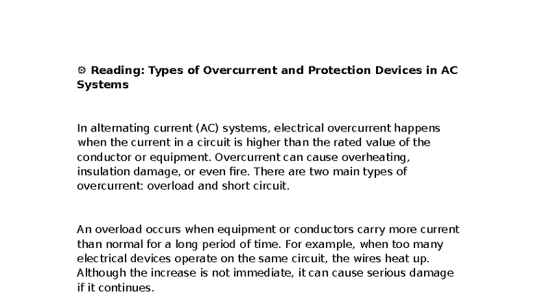 Types of Overcurrent & Protection Devices in AC Systems - Electrotecnia ...