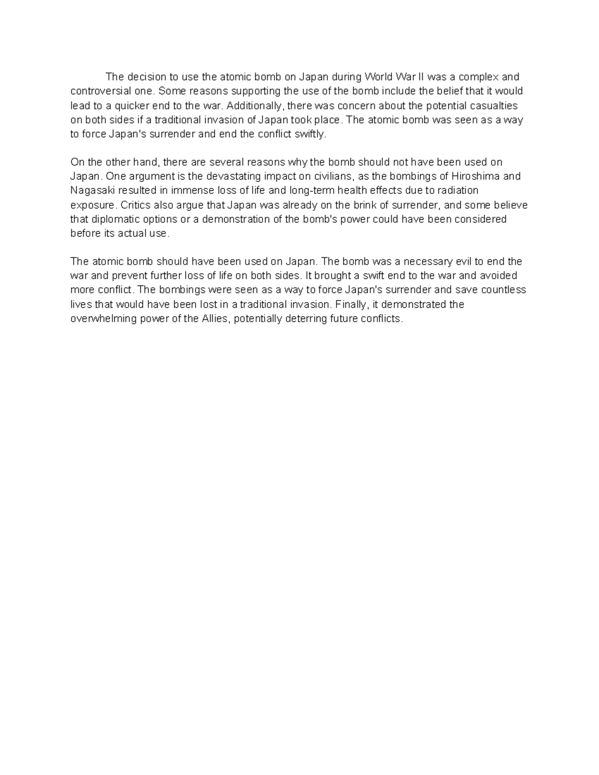 the haudsufbsufsi - The decision to use the atomic bomb on Japan during ...