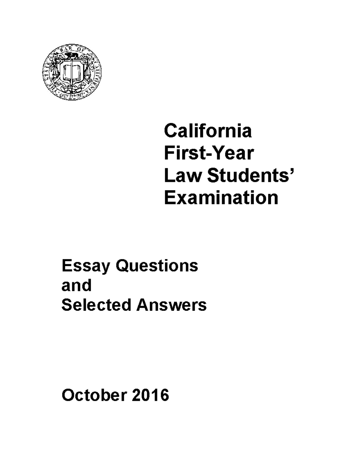 Criminal LAW - QUESTIONS AND ANSWERS - California First-Year Law ...