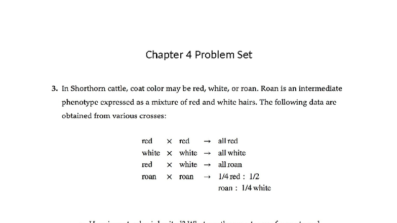 Modes of Inheritance Problem Set: Chapter 4 Analysis - Studocu