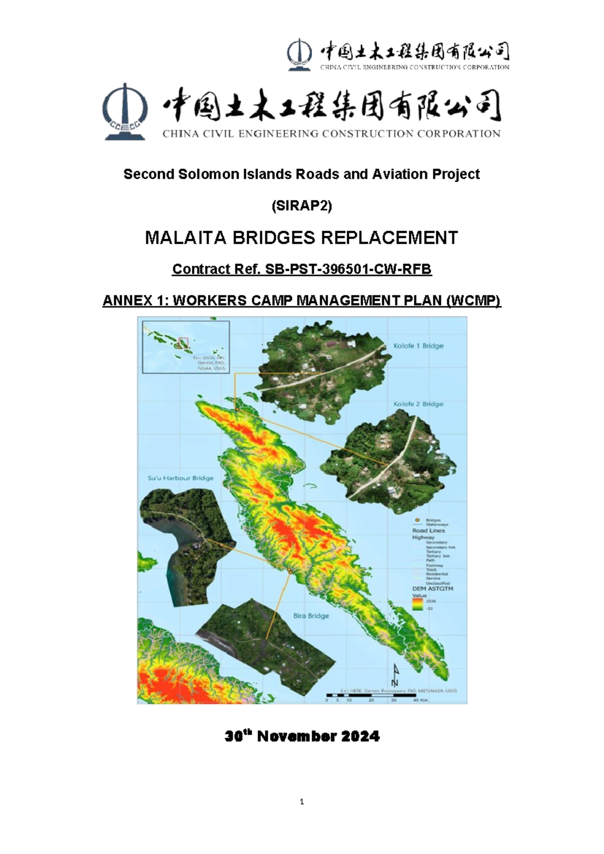 SIRAP2 Malaita Bridges Project: Annex 1 Workers Camp Management Plan ...