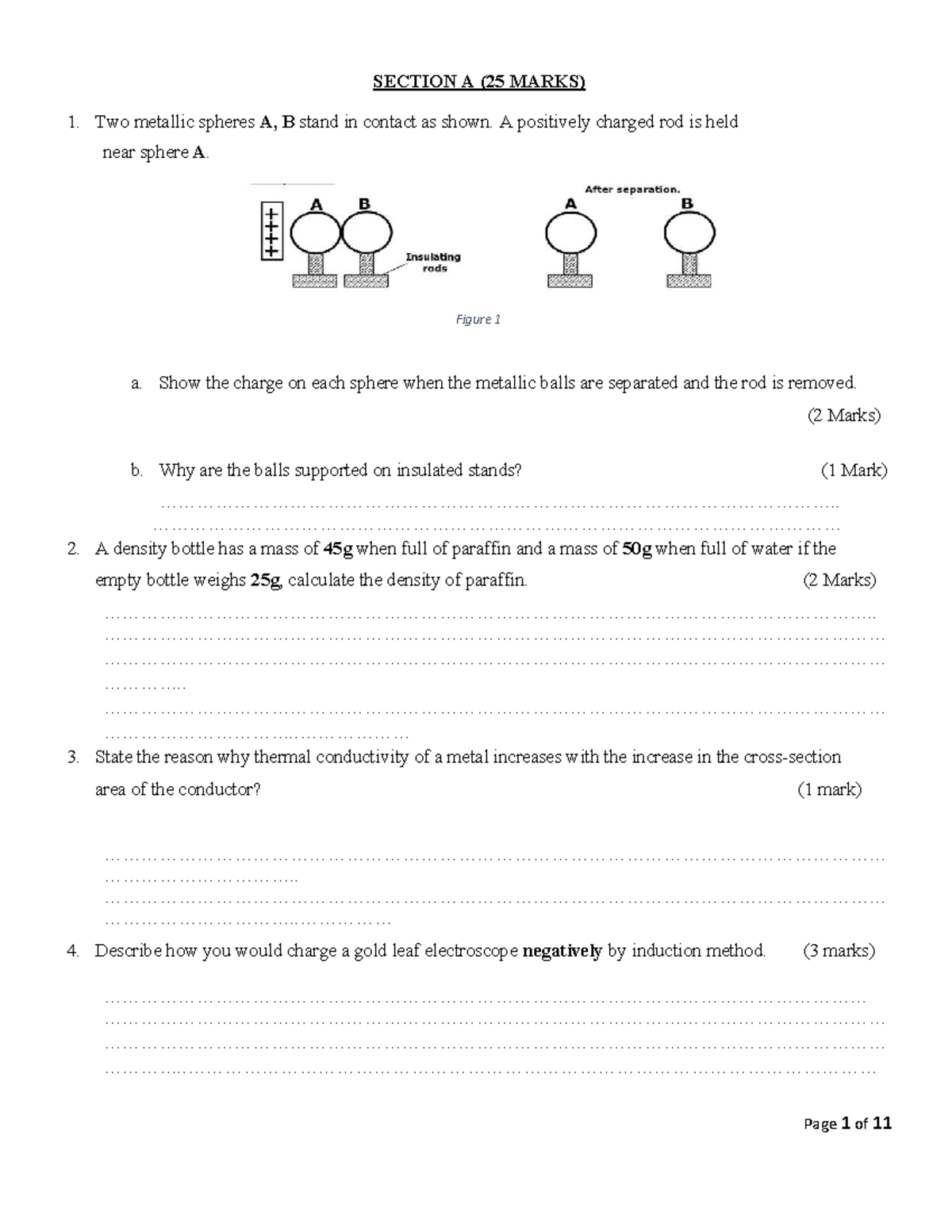 Physics Form 2 End of Term 3 Exam Questions and Solutions - Studocu