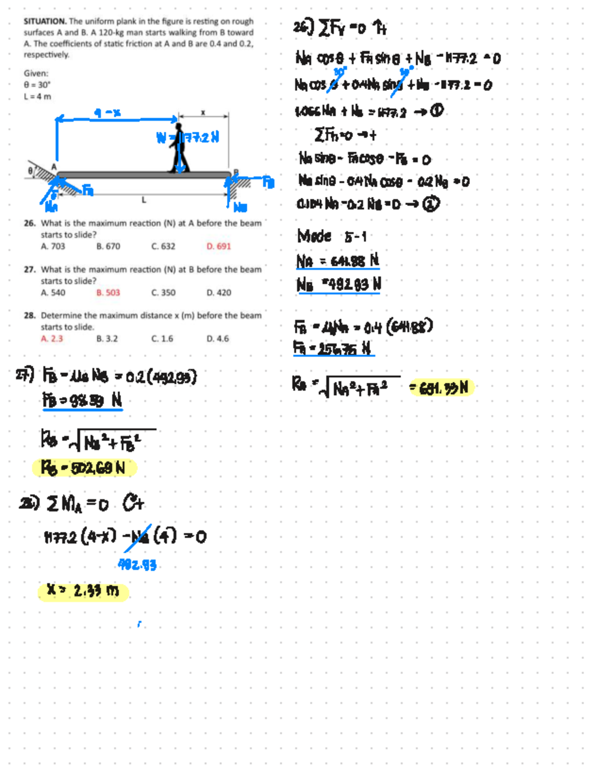 Weekly Exam Solutions for Statics SMAT Part 2 - Studocu