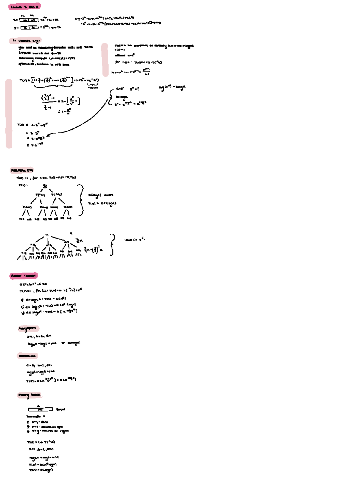 COMP 3804 Winter Lecture Notes: Recursion and Bit Operations - Studocu