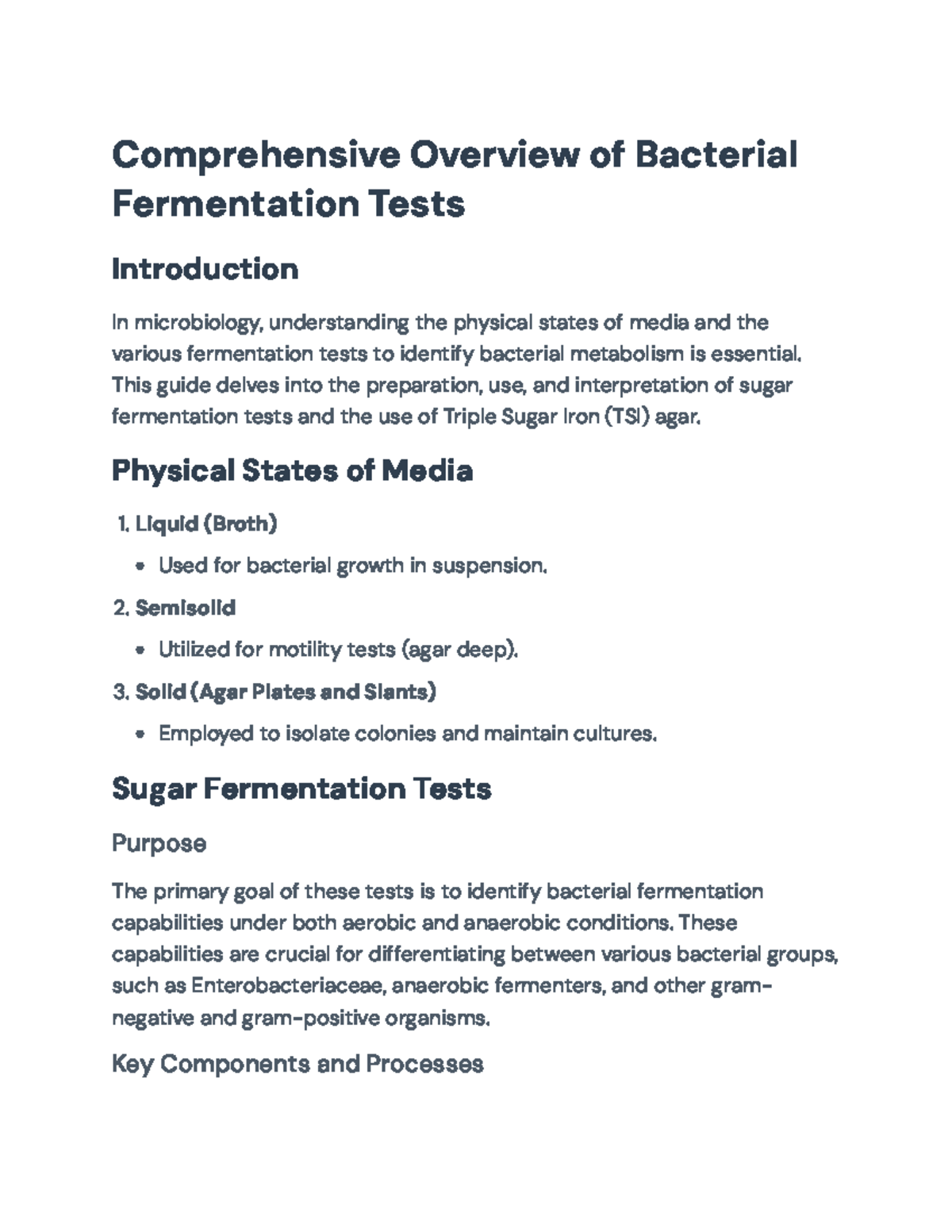 Comprehensive Guide to Bacterial Fermentation Tests in Microbiology ...