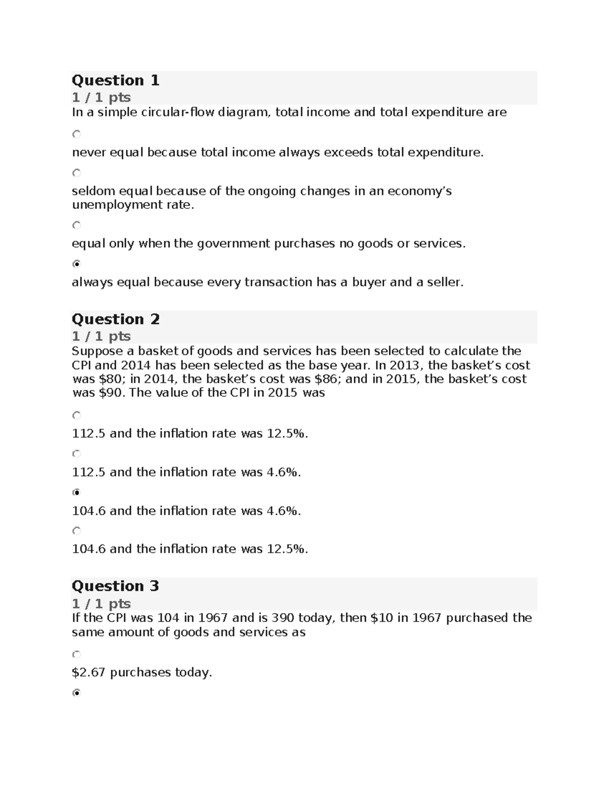 Quiz 6 - Principles of Economics (PE) - Wrap up quiz 6 - Question 1 1 / ...