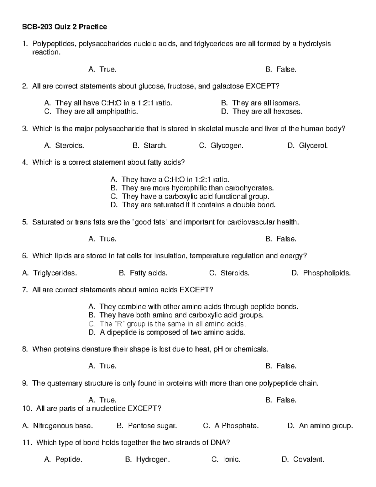 196962570 - practice quiz - SCB-203 Quiz 2 Practice Polypeptides ...