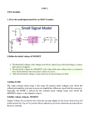 Analog IC Design Overview and Objectives (EC23V11) - Studocu