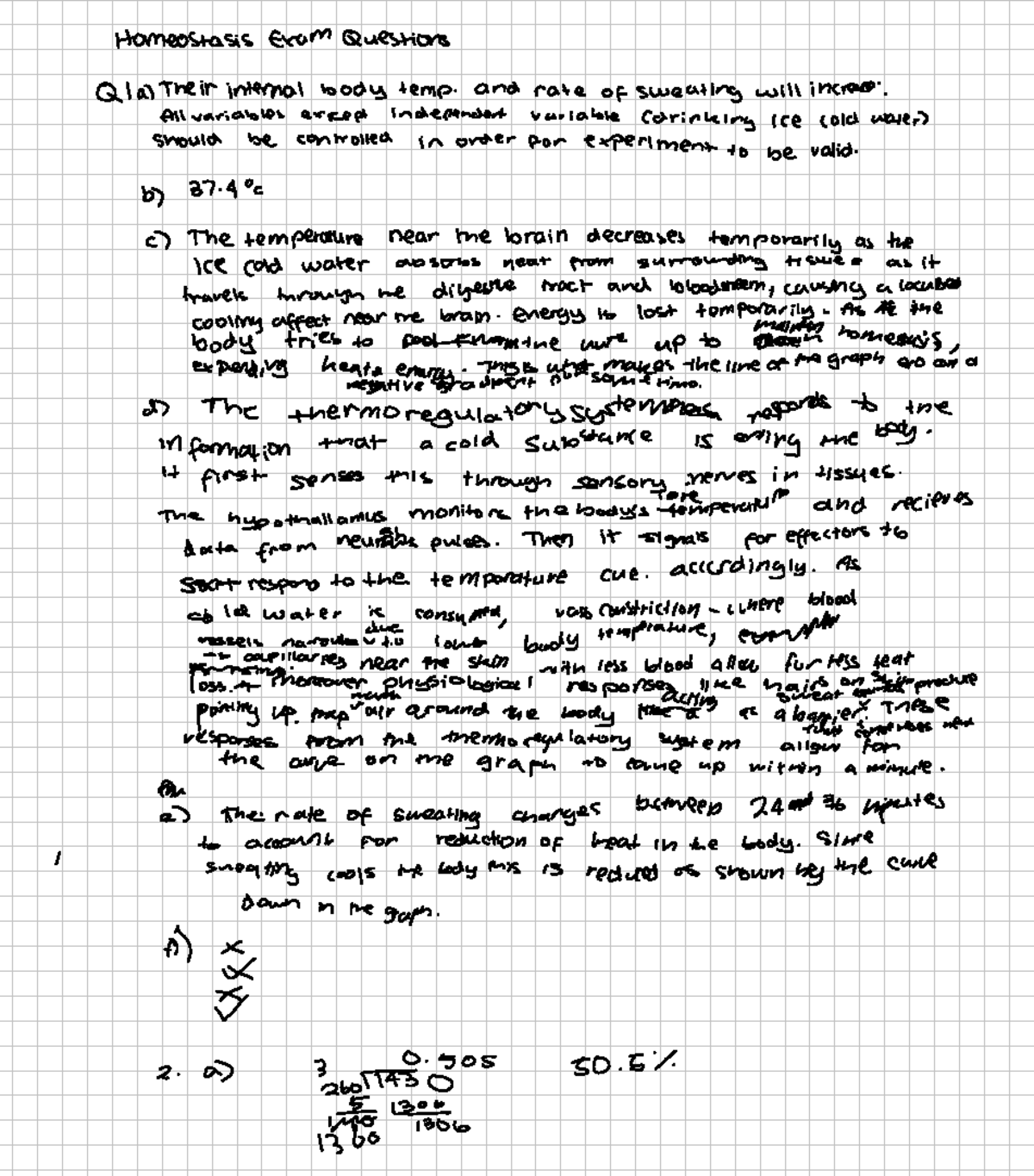 Homeostasis Experiment Analysis: Effects of Cold Water on Body Temp ...