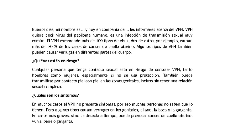 VPH - Apuntes sobre el Virus del Papiloma Humano (ITS) - Studocu