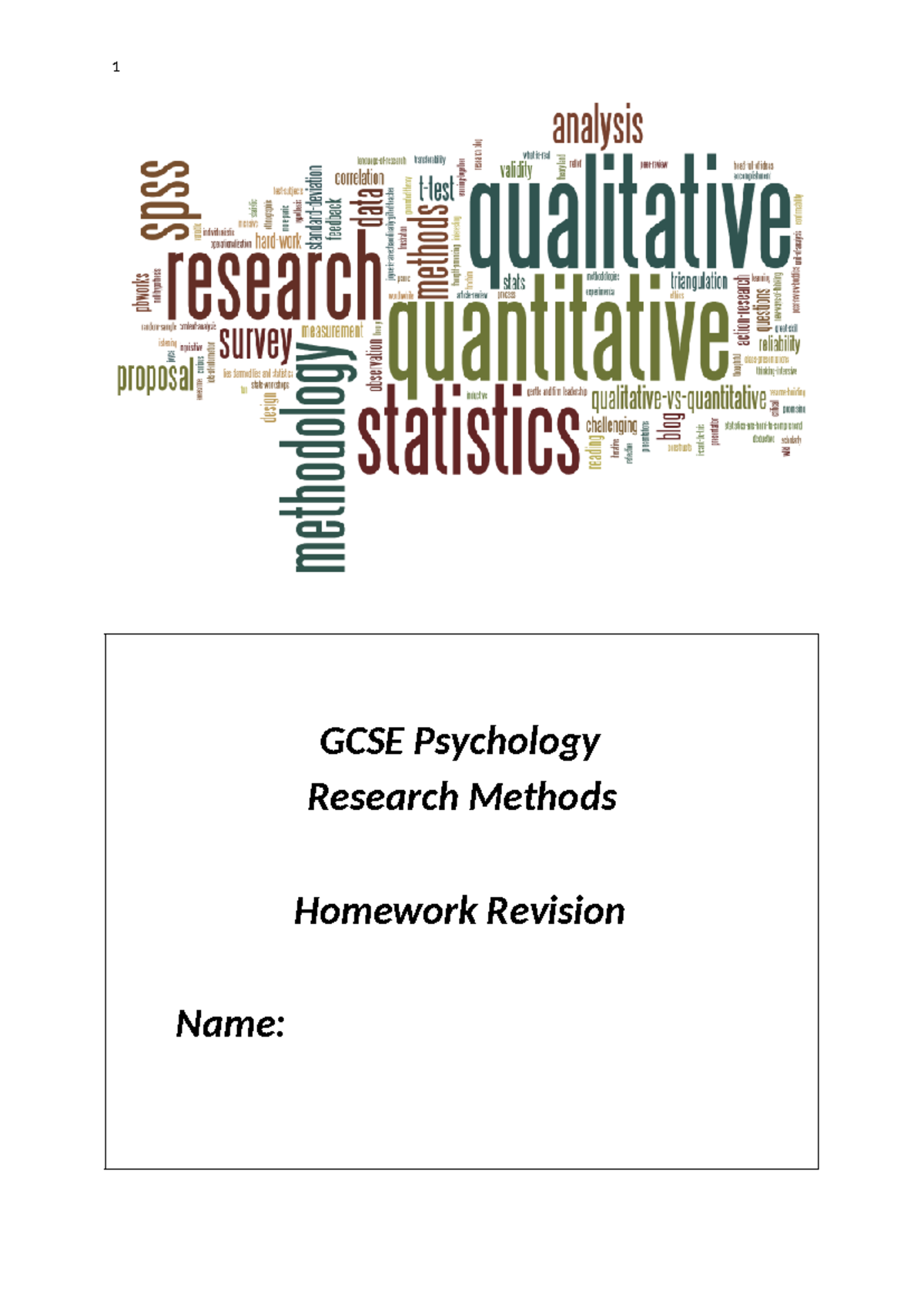 GCSE Psychology: Research Methods Revision Guide - Studocu