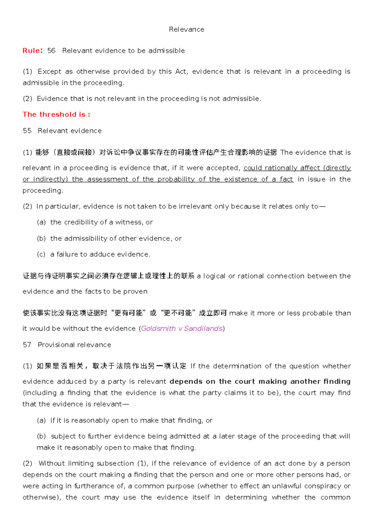 Evidence Relevance and Admissibility in Legal Proceedings (LAW 101 ...
