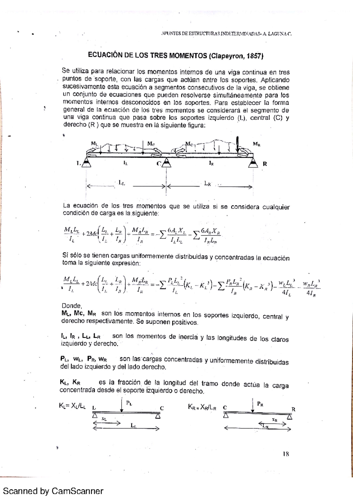 Ecuación de los Tres Momentos - APUNTES DE ESTRUCTURAS A. LAGUNAC ...