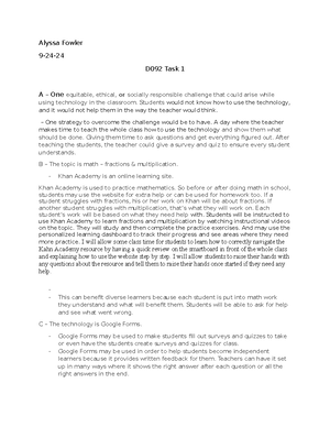 Task 3 d093 (2) - assignment - Alyssa Fowler 7-24- Task 3 D Video 3 ...