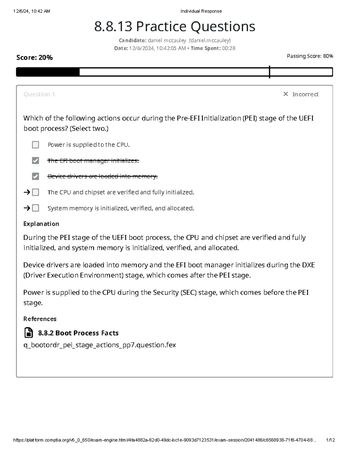 Learning Platform Comp TIA 6-1 - 8.8 Practice Questions Candidate ...