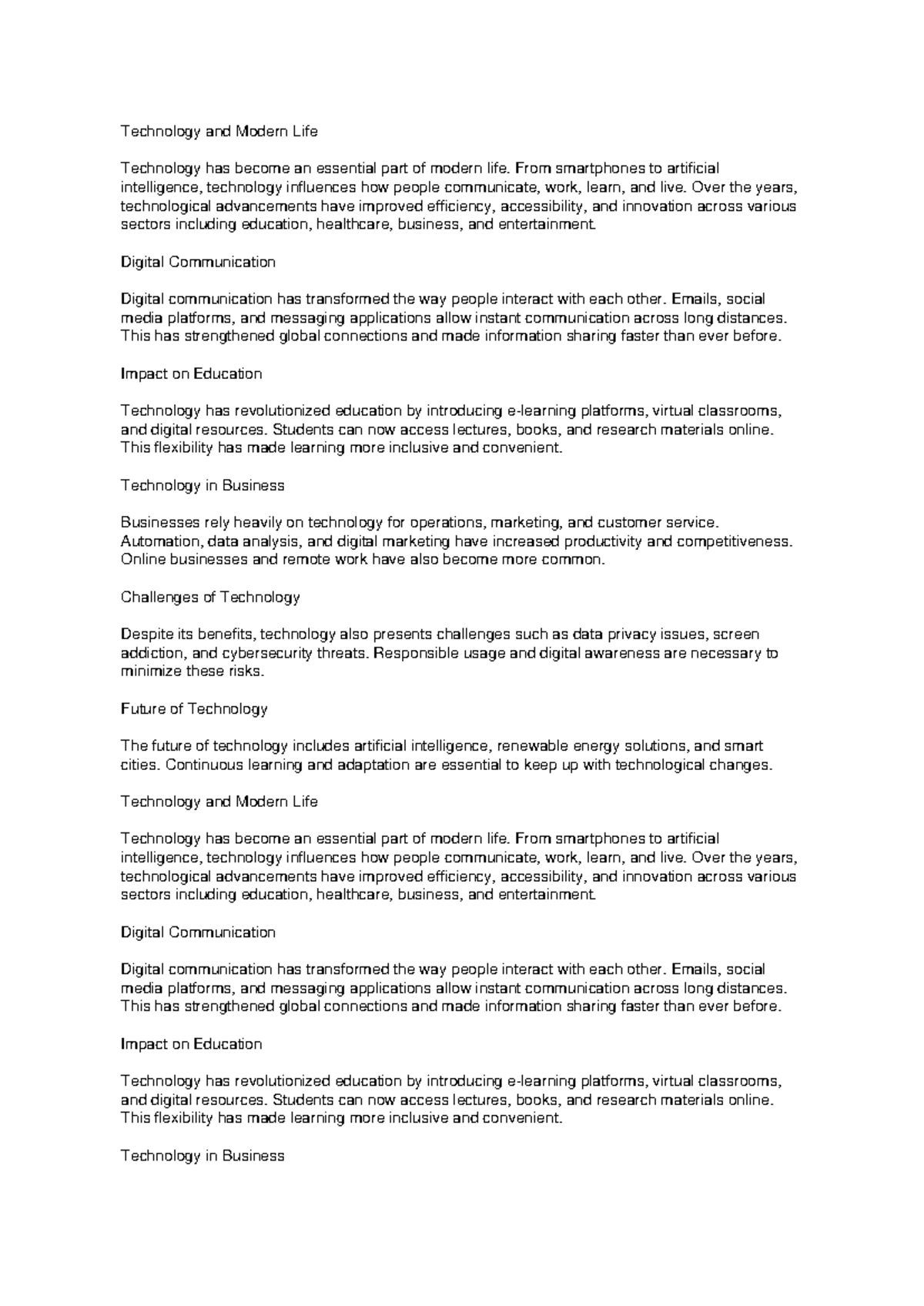 Technology's Impact on Modern Life: Communication, Education & Business ...