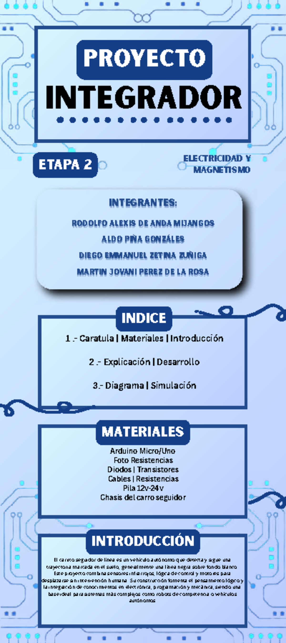 Proyecto Integrador: Carrito Seguidor de Línea - ETAPA 2 - Studocu