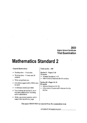 [Solved] Simultaneous Equations cheat sheet - Mathematics Standard 2 ...