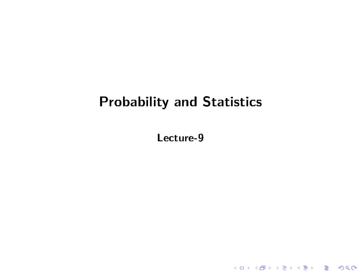 Probability and Statistics: Discrete Random Variables (Lectures 9-11 ...