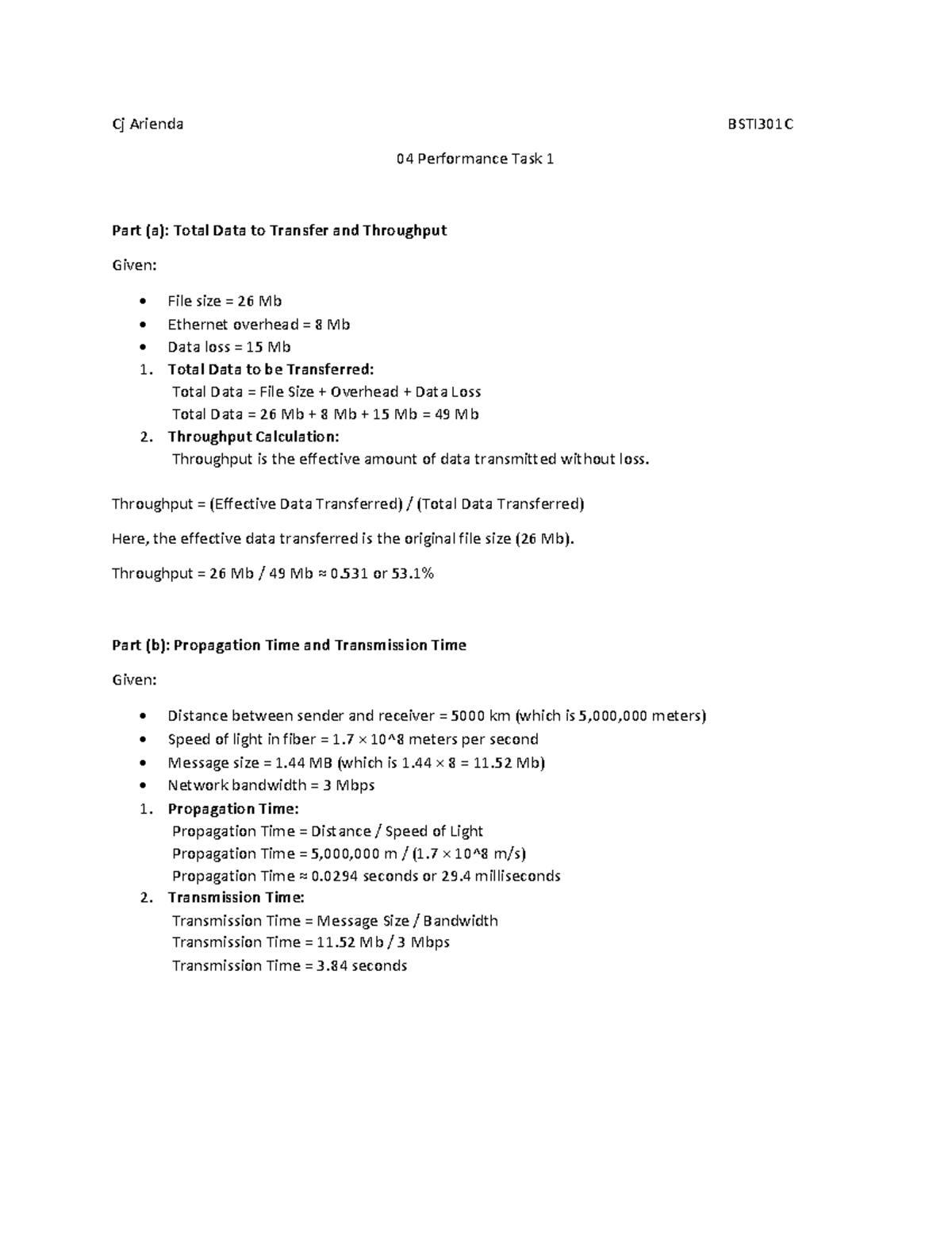 04 Performance Task 1 - laboratory in 03 lab - Cj Arienda BSTI301C 04 Performance Task 1 Part (a ...