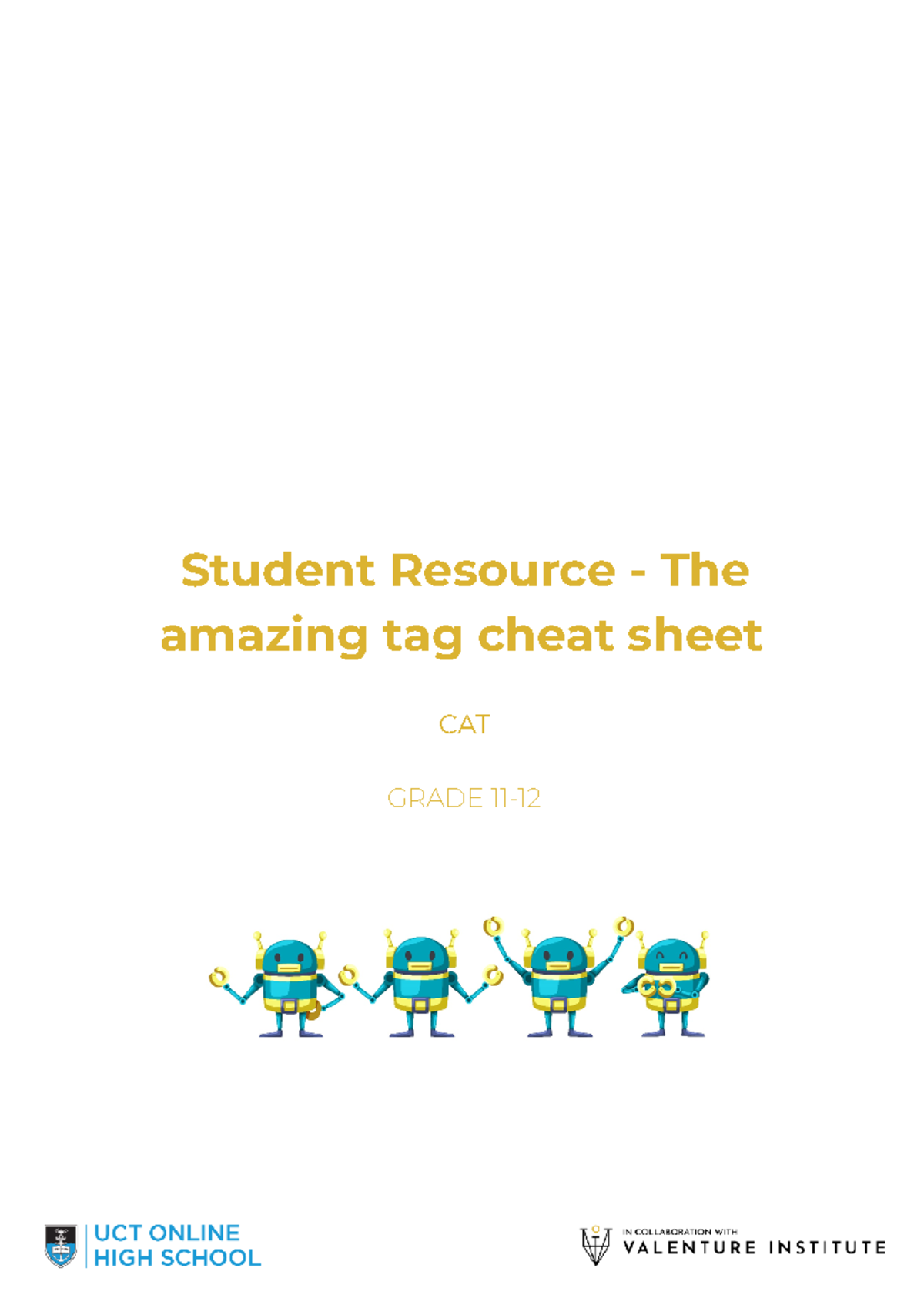 CAT GRADE 11 Final Exam HTML Tag Cheat Sheet Guide - Studocu