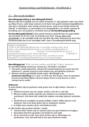aardrijkskunde boek de geo hoofdstuk 1 samenvatting basisboeknummers - B nummers B51 ...